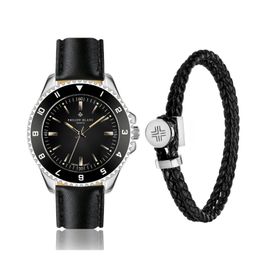 Quarzuhr PHILIPP BLANC "SPA8-2", schwarz, Armbanduhren, Herren, Quarzuhr