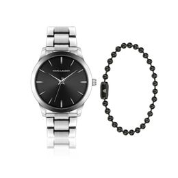 Quarzuhr MARC LAUDER "SMC7-1", silber, Armbanduhren, Herren, Quarzuhr