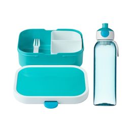 Lunchbox Mepal "Pausenset Campus 2er Set", blau (t&uuml;rkis), B:2cm H:2cm L:2cm, ABS-Kunststoff, Lebensmittelaufbewahrungsbeh&auml;lter, Lunchbox