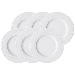 Villeroy & Boch Speiseteller VILLEROY & BOCH "Speiseteller Cellini &oslash; 27 cm 6er Set wei&szlig;", wei&szlig;, B:2cm H:2cm L:2cm T:2cm &Oslash;:27cm, Speiseteller, Speiseteller, Sp&uuml;lmaschinengeeignet, Mikrowellenfest