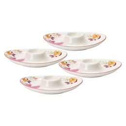 Villeroy & Boch Eierbecher VILLEROY & BOCH "Eierbecher Mariefleur Basic 4er Set bunt", bunt, B:2cm H:2cm, Porzellan, Eierbecher, Sp&uuml;lmaschinengeeignet, Mikrowellenfest