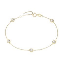 Armband Luigi Merano "Ankerkette mit Zirkonia, Gold 375", gold, Armb&auml;nder, Damen, 19cm, Gelbgold 375, Armband
