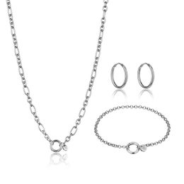 Ohrring und Ketten Set MARC LAUDER "MS004S", silber, Schmuck_Sets, Damen, 39.5cm/19cm, Edelstahl, 39.5cm/19cm