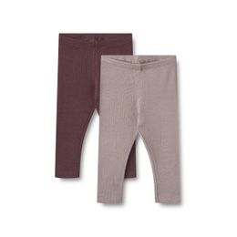 Leggings Wheat "Wheat 2 Rib Leggings Maddy", M&auml;dchen, Gr. 86, lila fudge, 48% Baumwolle (Bio), 48% Modal, 4% Elasthan, unifarben, normal, Hosen Leggings