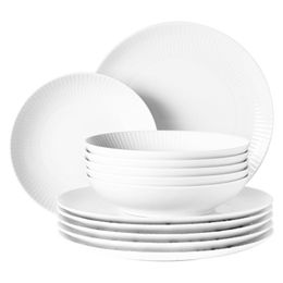 Geschirr-Set Seltmann Weiden "Tafelservice Amina 12er Set", wei&szlig;, 12, Porzellan, Geschirr-Sets, Geschirr-Set, Sp&uuml;lmaschinenfest, Mikrowellensicher, Ofenfest