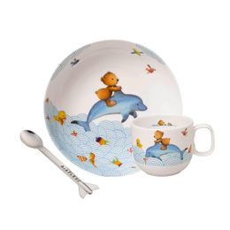 Villeroy & Boch Kindergeschirr-Set VILLEROY & BOCH "Kindergeschirrset Happy as a Bear 3er Set bunt", bunt, 3, Geschirr-Sets, Sp&uuml;lmaschinenfest, Mikrowellensicher