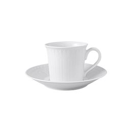 Villeroy & Boch Tasse VILLEROY & BOCH "Kaffeetasse mit Untertasse Cellini 200 ml 2er Set wei&szlig;", wei&szlig;, B:2cm H:2cm &Oslash;:15cm, Porzellan, Trinkgef&auml;&szlig;e, Tasse, Sp&uuml;lmaschinengeeignet, Mikrowellenfest