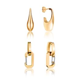 Schmuckset ISABELLA FORD "IS027G", gold, Schmuck_Sets, Damen, 2,5cm, Edelstahl, Schmuckset, 2,5cm