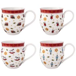 Villeroy & Boch Becher VILLEROY & BOCH "Jubil&auml;ums-Becher Toy's Delight 390 ml 4er Set bunt", bunt, B:9,6cm H:10,1cm &Oslash;:9,6cm, Porzellan, Trinkgef&auml;&szlig;e, Becher, Handw&auml;sche wird empfohlen