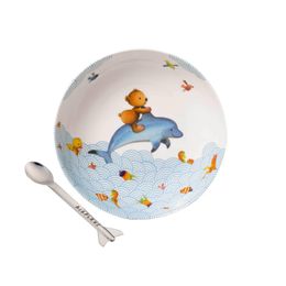 Villeroy & Boch Kindergeschirr-Set VILLEROY & BOCH "Kindergeschirr Happy as a Bear 2er Set bunt", bunt, 2, Geschirr-Sets, Sp&uuml;lmaschinenfest, Mikrowellensicher