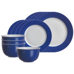 Ritzenhoff & Breker Geschirr-Set RITZENHOFF & BREKER "Basic-Set Doppio 12er Set", blau, 12, Porzellan, Geschirr-Sets, Geschirr-Set, Sp&uuml;lmaschinenfest