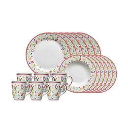 Ritzenhoff & Breker Geschirr-Set RITZENHOFF & BREKER "Tafelservice Shanti Doppio 18er Set bunt", bunt, 18, Porzellan, Geschirr-Sets, Geschirr-Set, Sp&uuml;lmaschinengeeignet