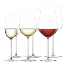 Gl&auml;ser-Set ZWIESEL GLAS "Wein- und Champagnergl&auml;serset VUELO 6er Set transparent", transparent, B:2cm H:2cm, Glas, Trinkgef&auml;&szlig;e, Sp&uuml;lmaschinengeeignet