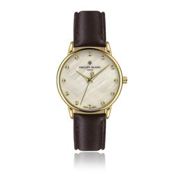 Quarzuhr PHILIPP BLANC "PC6-S038G", braun, Armbanduhren, Damen, Quarzuhr