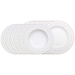 Villeroy & Boch Geschirr-Set VILLEROY & BOCH "Tafelservice Gray Pearl 12er Set wei&szlig;", wei&szlig;, 12, Porzellan, Geschirr-Sets, Geschirr-Set, Sp&uuml;lmaschinengeeignet, Mikrowellengeeignet