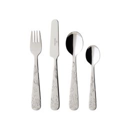 Villeroy & Boch Kinderbesteck VILLEROY & BOCH "Kinderbesteck Hungry as a Bear 4er Set silber", silber, 4, Essbesteck-Sets, Sp&uuml;lmaschinenfest