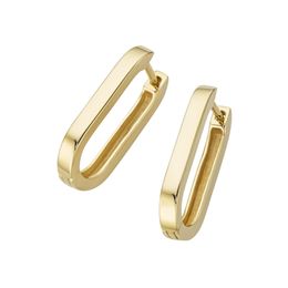 Paar Creolen "ovale Form, Silber 925", gold, Giorgio Martello MILANO, Ohrringe, Damen, Silber 925 (Sterlingsilber)
