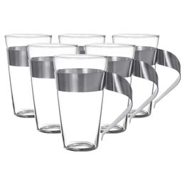 Villeroy & Boch Latte-Macchiato-Glas VILLEROY & BOCH "Latte-Macchiato-Gl&auml;ser NewWave 300 ml 6er Set transparent", transparent, B:8,5cm H:15cm &Oslash;:8,5cm, Glas, Trinkgef&auml;&szlig;e, Latte-Macchiato-Glas, Sp&uuml;lmaschinenfest