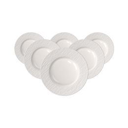 Villeroy & Boch Fr&uuml;hst&uuml;cksteller VILLEROY & BOCH "Fr&uuml;hst&uuml;cksteller Manufacture Ice &oslash; 21,7 cm 6er Set wei&szlig;", wei&szlig;, B:21,7cm H:2,1cm L:21,7cm T:21,7cm &Oslash;:21,7cm, Speiseteller, Sp&uuml;lmaschinenfest, Mikrowellensicher