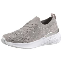 Slip-On Sneaker Ara "MAYA", Damen, Gr. 37, beige, Textil, Schuhe, Schn&uuml;rschuh, Slipper in Strickoptik, H-Weite