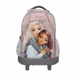 Rucksack Depesche "Schulrucksack Trolley MY BFF TOPModel 25 x 34 x 52 cm grau-rosa", Kinder, Gr. B/H/T: 34cm x 54cm x 23cm, bunt (grau, rosa), Polyester, Rucks&auml;cke Rucksack