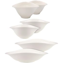 Villeroy & Boch Geschirr-Set VILLEROY & BOCH "Schalen-Trio Vapiano 6er Set wei&szlig;", wei&szlig;, 6, Porzellan, Geschirr-Sets, Geschirr-Set, Sp&uuml;lmaschinenfest, Mikrowellensicher