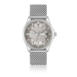 Quarzuhr MARC LAUDER "MF5-B192S", silber, Armbanduhren, Herren, Quarzuhr