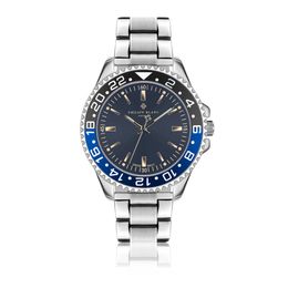 Quarzuhr PHILIPP BLANC "PD3-B100S", blau (silber), Armbanduhren, Herren, Quarzuhr