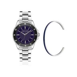 Quarzuhr MARC LAUDER "SMF3-1", silber, Armbanduhren, Herren, Quarzuhr