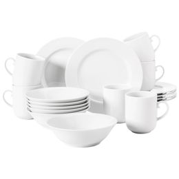 Geschirr-Set Seltmann Weiden "Fr&uuml;hst&uuml;cks-Set Rondo/Liane 18er Set wei&szlig;", wei&szlig;, 18, Porzellan, Geschirr-Sets, Geschirr-Set, Sp&uuml;lmaschinenfest, Mikrowellensicher, Ofenfest