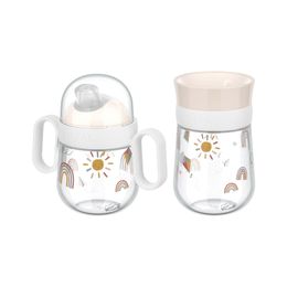 Kinderbecher Mepal "Trinklernbecher Antitropf & 360 Grad Mio 200 & 300 ml 2er Set", beige (sunshine, rainbow), B:2cm H:2cm, Polypropylen, Trinkgef&auml;&szlig;e, Kinderbecher, Sp&uuml;lmaschinenfest