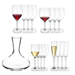 Villeroy & Boch Gl&auml;ser-Set VILLEROY & BOCH "Karaffe und Gl&auml;serset Maxima 17er Set transparent", bunt (transparent), B:2cm H:2cm, Glas, Trinkgef&auml;&szlig;e, Sp&uuml;lmaschinengeeignet