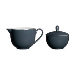 Ritzenhoff & Breker Milch- und Zuckerset RITZENHOFF & BREKER "Milchk&auml;nnchen & Zuckerdose Doppio", grau (anthrazit), 2, Porzellan, Geschirr-Sets, Sp&uuml;lmaschinengeeignet