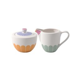 Villeroy & Boch Milch- und Zuckerset VILLEROY & BOCH "Milch- und Zuckerset Fleur Couleur 2er Set bunt", bunt, 2, Porzellan, Geschirr-Sets, Sp&uuml;lmaschinenfest, Mikrowellensicher