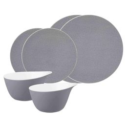 Geschirr-Set Seltmann Weiden "Basic-Set Life Fashion 6er Set", grau (elegant grau), 6, Porzellan, Geschirr-Sets, Geschirr-Set, Sp&uuml;lmaschinenfest, Mikrowellensicher, Ofenfest
