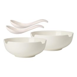 Villeroy & Boch Geschirr-Set VILLEROY & BOCH "Suppen-Set Soup Passion wei&szlig;", wei&szlig;, 4, Porzellan, Geschirr-Sets, Geschirr-Set, Sp&uuml;lmaschinenfest, Mikrowellensicher