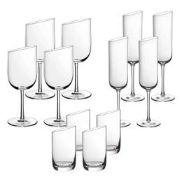 Villeroy & Boch Gl&auml;ser-Set VILLEROY & BOCH "Wein- und Sektgl&auml;ser NewMoon 12er Set transparent", transparent, B:2cm H:2cm, Glas, Trinkgef&auml;&szlig;e, Sp&uuml;lmaschinenfest