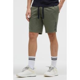 Sweatshorts CAMP DAVID, Herren, Gr. L, Normalgr&ouml;&szlig;en, gr&uuml;n olive, Material: 50% Baumwolle, 50% Polyester, unifarben, relaxed fit knielang, Hosen Sweatshorts, mit Elastikbund & seitlichen Taschen