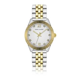 Quarzuhr MARC LAUDER "ME8-B278S", gold, silber, Armbanduhren, Damen, Quarzuhr