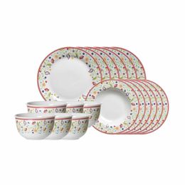Ritzenhoff & Breker Geschirr-Set RITZENHOFF & BREKER "Tafelservice Shanti Doppio 18er Set bunt", bunt, 18, Porzellan, Geschirr-Sets, Geschirr-Set, Sp&uuml;lmaschinengeeignet
