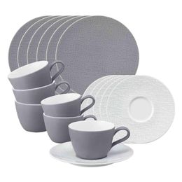 Geschirr-Set Seltmann Weiden "Kaffeeservice Life Fashion 18er Set", grau (elegant grau), 18, Porzellan, Geschirr-Sets, Geschirr-Set, Sp&uuml;lmaschinengeeignet, Mikrowellenfest, Ofenfest