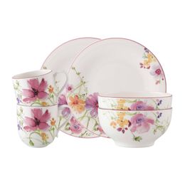 Villeroy & Boch Geschirr-Set VILLEROY & BOCH "Fr&uuml;hst&uuml;cks-Set Mariefleur Basic bunt", bunt, 6, Porzellan, Geschirr-Sets, Geschirr-Set, Sp&uuml;lmaschinengeeignet, Mikrowellenfest