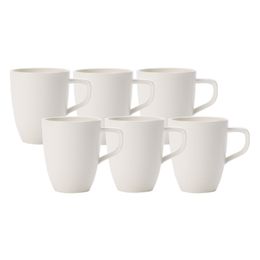 Villeroy & Boch Becher VILLEROY & BOCH "Kaffeebecher Artesano Original 380 ml 6er Set wei&szlig;", wei&szlig;, B:2cm H:2cm, Porzellan, Trinkgef&auml;&szlig;e, Becher, Sp&uuml;lmaschinengeeignet, Mikrowellenfest