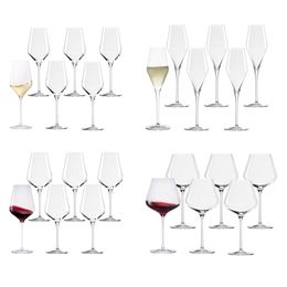 Gl&auml;ser-Set ST&Ouml;LZLE "Wein- und Sektgl&auml;ser Quatrophil 24er Set transparent", bunt (transparent), B:2cm H:2cm, Glas, Trinkgef&auml;&szlig;e, sp&uuml;lmaschinenfest, wunderbar alltagstauglich, sehr bruchsicher