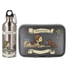 Lunchbox Goebel "Lunch-Set Anouk Piratenverpflegung bunt", bunt, B:2cm H:2cm L:2cm, Lebensmittelaufbewahrungsbeh&auml;lter, Lunchbox, Handw&auml;sche wird empfohlen