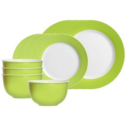 Ritzenhoff & Breker Geschirr-Set RITZENHOFF & BREKER "Basic-Set Doppio 12er Set", gr&uuml;n, 12, Porzellan, Geschirr-Sets, Geschirr-Set, Sp&uuml;lmaschinenfest