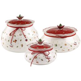 Villeroy & Boch Vorratsdose VILLEROY & BOCH "Dosen-Set Toy's Delight 3er Set bunt", bunt, B:2cm H:2cm L:2cm, Porzellan, Lebensmittelaufbewahrungsbeh&auml;lter, Vorratsdose, Handw&auml;sche wird empfohlen