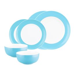 Geschirr-Set Seltmann Weiden "Basic-Set Liberty Pure Colors 6er Set", lagoon blau, 6, Porzellan, Geschirr-Sets, Geschirr-Set, Sp&uuml;lmaschinenfest, Mikrowellensicher, Ofenfest