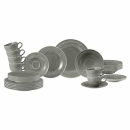 Geschirr-Set Seltmann Weiden "Kombiservice Beat Color Glaze", grau (perlgrau), 30, Porzellan, Geschirr-Sets, Geschirr-Set, Sp&uuml;lmaschinengeeignet, Mikrowellenfest, Ofenfest