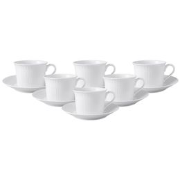 Villeroy & Boch Tasse VILLEROY & BOCH "Espressotassen mit Untertassen Cellini 100 ml 6er Set wei&szlig;", wei&szlig;, B:2cm H:2cm &Oslash;:12cm, Porzellan, Trinkgef&auml;&szlig;e, Tasse, Sp&uuml;lmaschinengeeignet, Mikrowellenfest